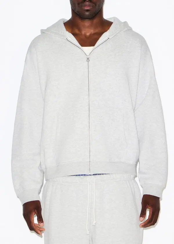 SKIMS Relaxed Cotton-blend Zip-up Hoodie