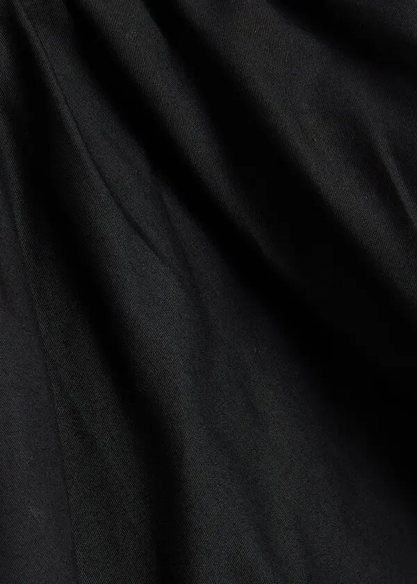 Staud Bellaria Ruched Stretch-cotton Top - Black