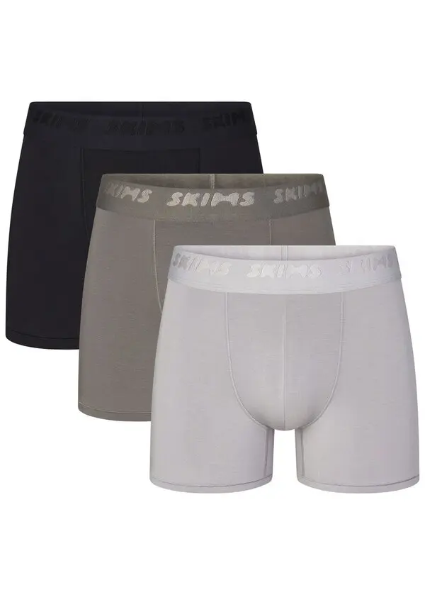 SKIMS Stretch-cotton Boxer Briefs - Grey