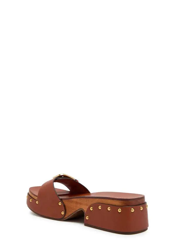 Zimmermann Leather Platform Mules With Stud Embellishments