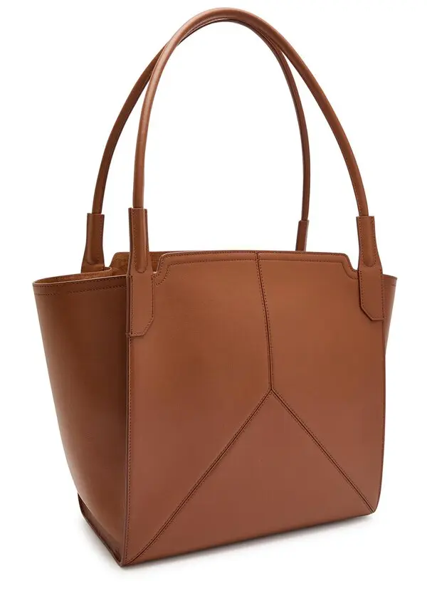 Victoria Beckham Paneled Leather Tote Bag - Tan
