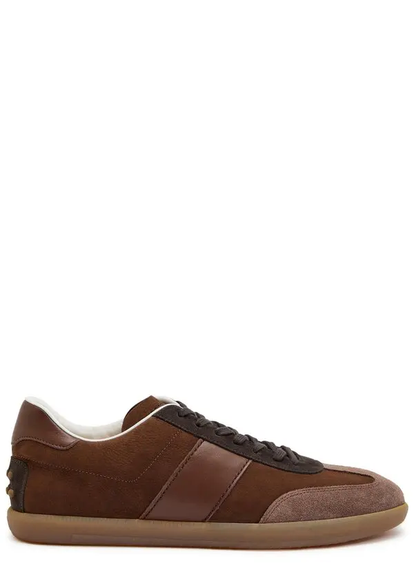 TOD'S Panelled Nubuck Sneakers - Brown