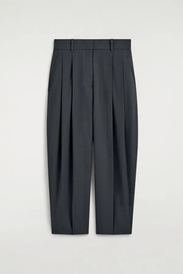 Cos Tailored Cotton Balloon-leg Pants - Navy