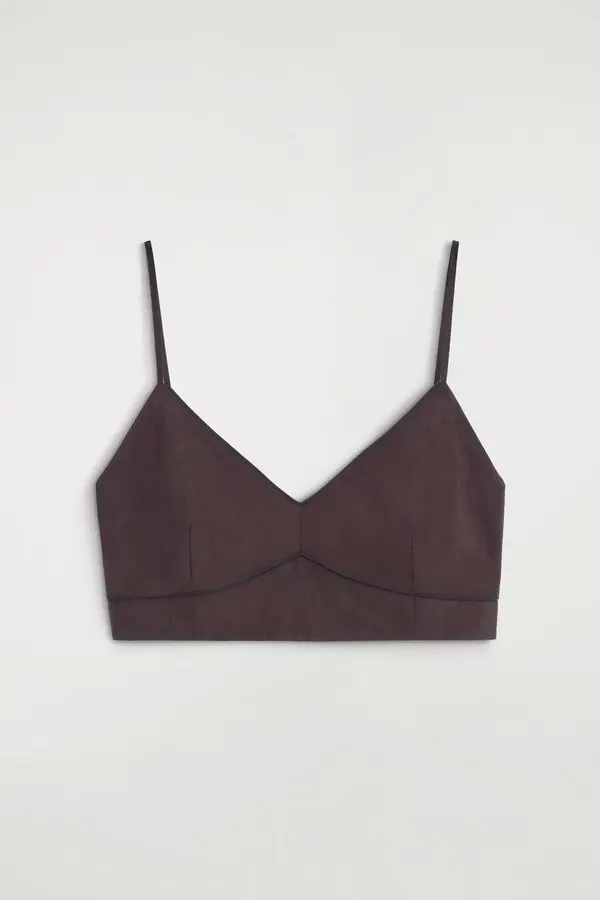 Cos Silk Bralette - Brown