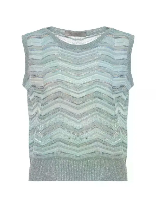 D.exterior Sleeveless Chevron Knit Sweater