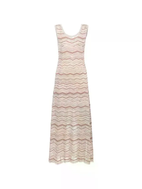 D.exterior Sleeveless Chevron Knit Maxi Dress