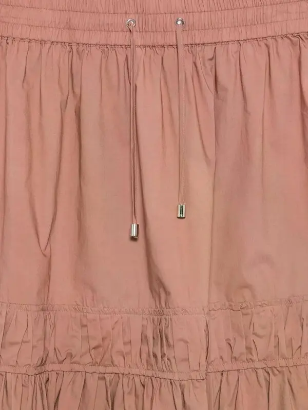 Patrizia Pepe Drawstring Waist Tiered Midi Skirt