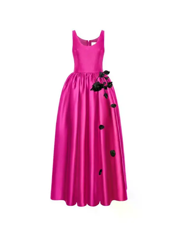 CRISTINA SAVULESCU Floral-appliqué Gown - Pink