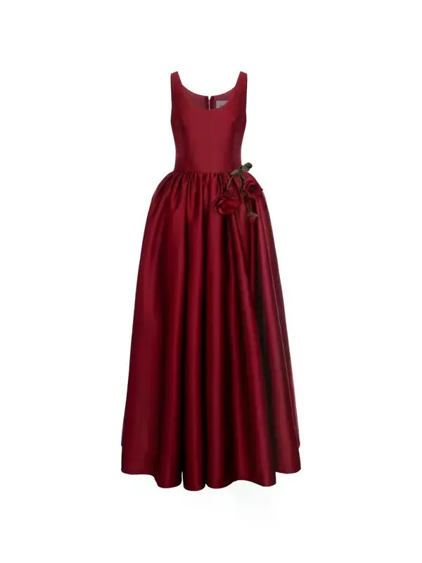 CRISTINA SAVULESCU Floral Appliqué Gown - Red