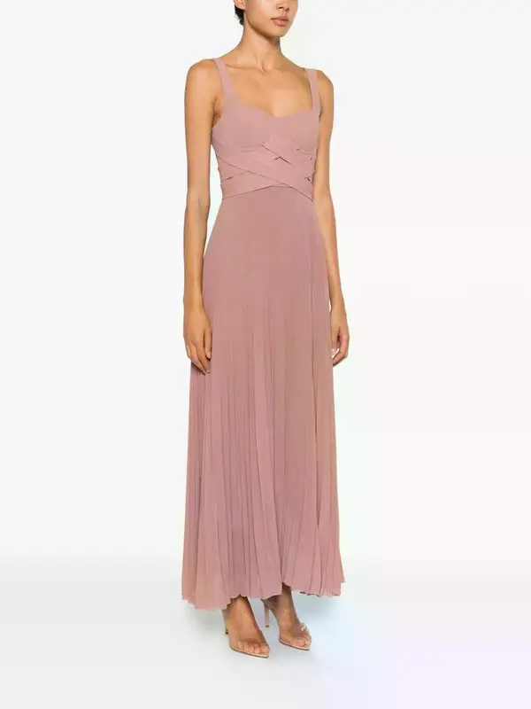 Patrizia Pepe Pleated Criss-cross Maxi Dress