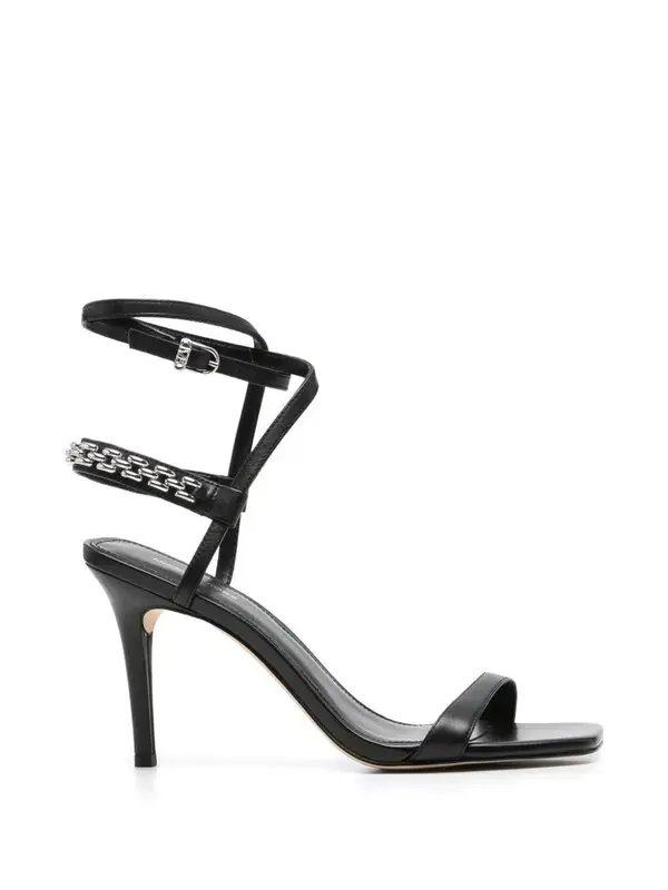 Michael Kors Marcia Chain-link Ankle-strap Sandals - Black