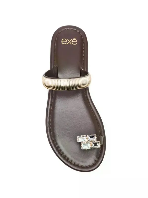EXÈ Crystal Embellished Toe-ring Sandals
