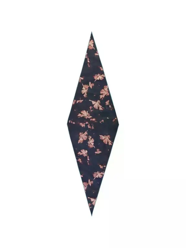 Zegna Floral-print Diamond-shaped Scarf - Blue