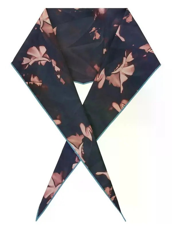 Zegna Floral-print Diamond-shaped Scarf