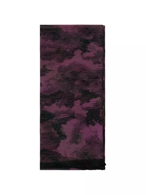 Zegna Abstract-print Frayed Scarf