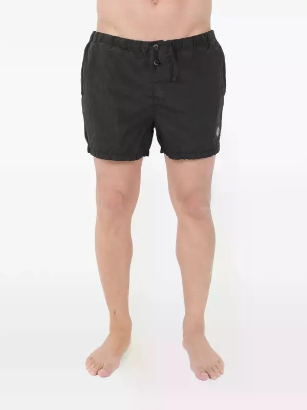 Stone Island Logo-patch Swim Shorts - Black