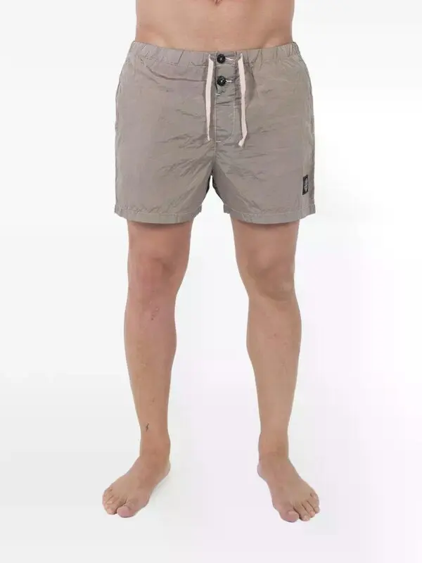 Stone Island Logo-patch Swim Shorts - Neutrals