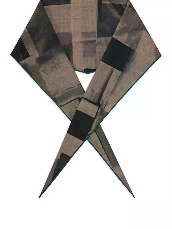 Zegna Abstract-print Diamond-shaped Scarf