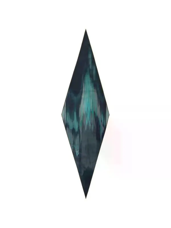 Zegna Abstract-print Diamond-shaped Scarf - Blue