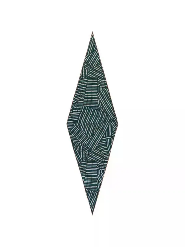 Zegna Stripe-print Diamond-shaped Scarf - Green
