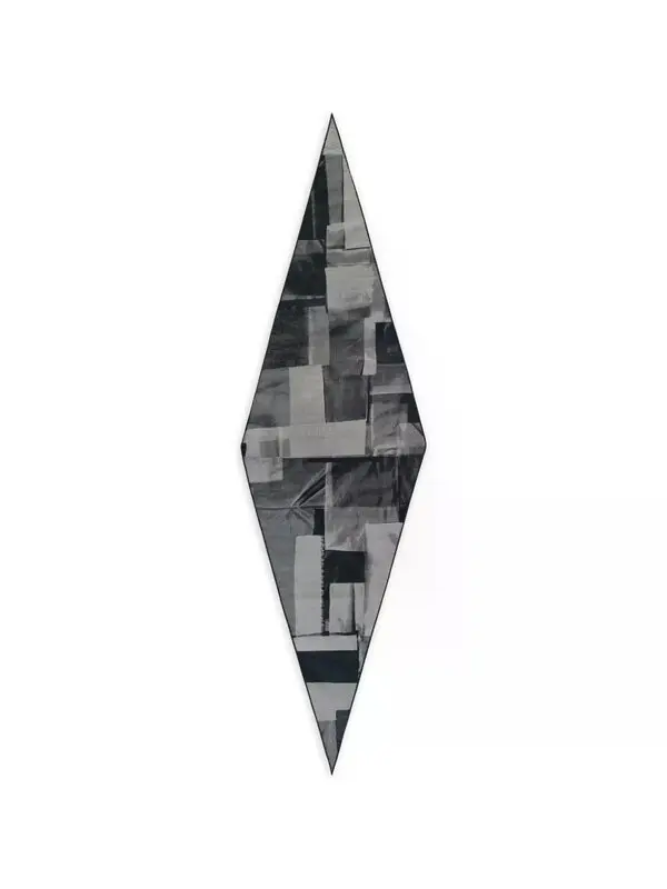 Zegna Abstract-print Diamond-shaped Scarf - Black