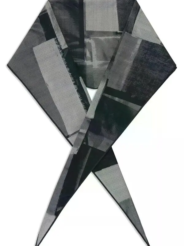 Zegna Abstract-print Diamond-shaped Scarf
