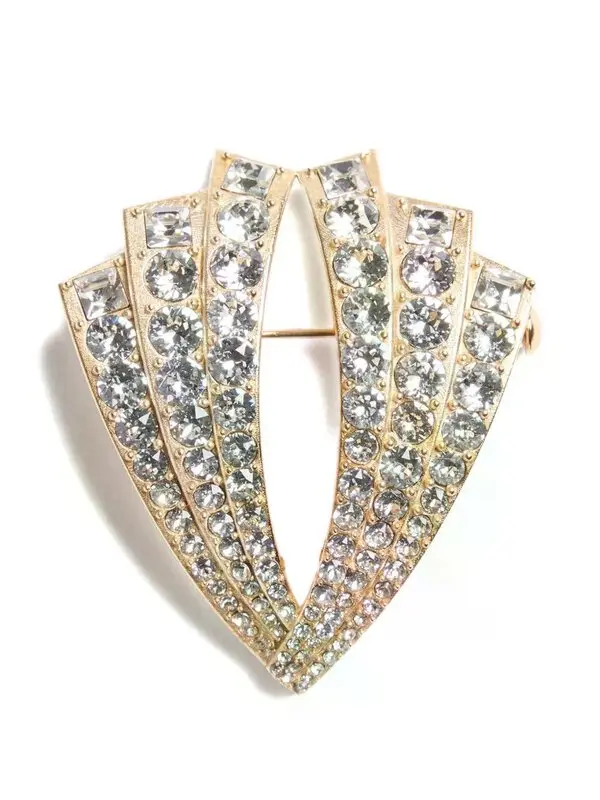 Valentino Garavani Je Les V" Brooch In Metal And Swarovski® Crystals - Gold