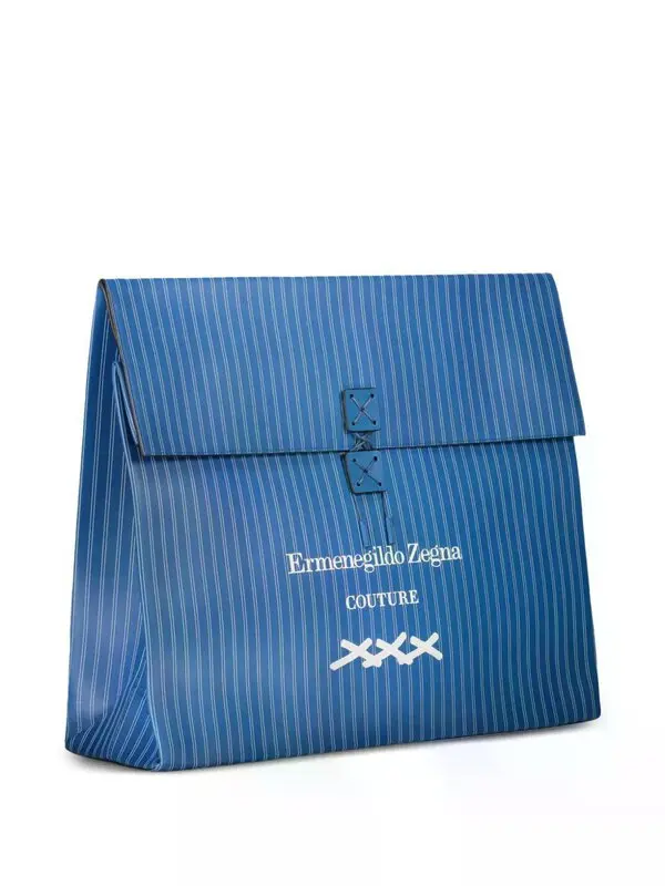 Zegna Pinstripe Logo-print Tote Bag