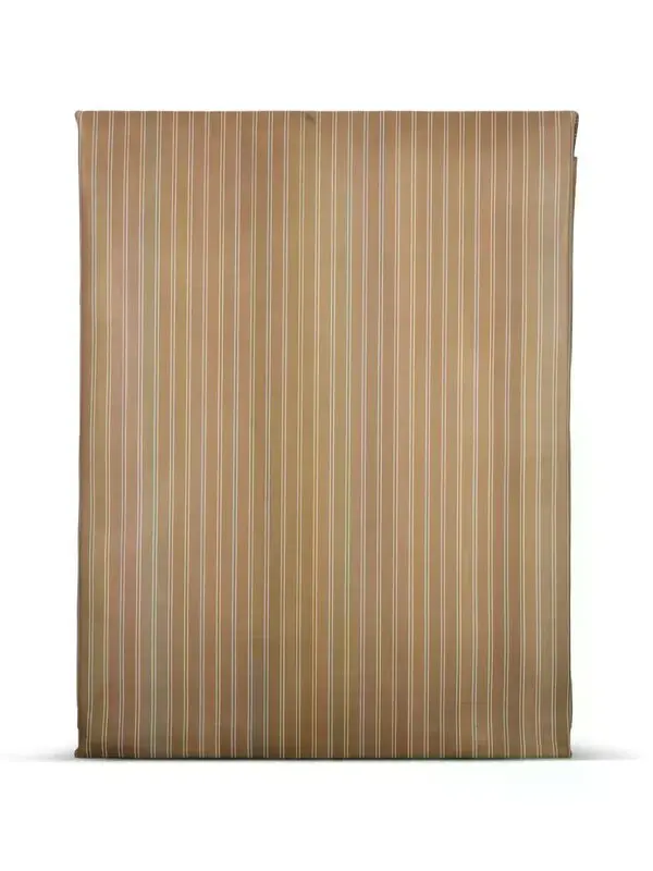 Zegna Pinstripe Print Leather Tote Bag - Brown