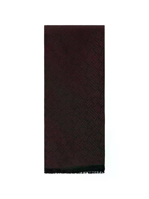 Zegna Geometric-pattern Frayed Scarf