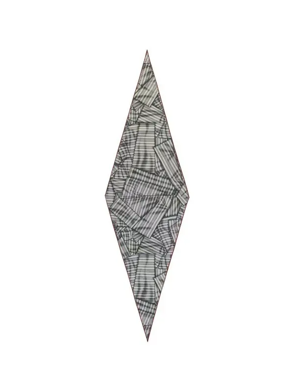Zegna Stripe-print Diamond-shaped Scarf - Grey
