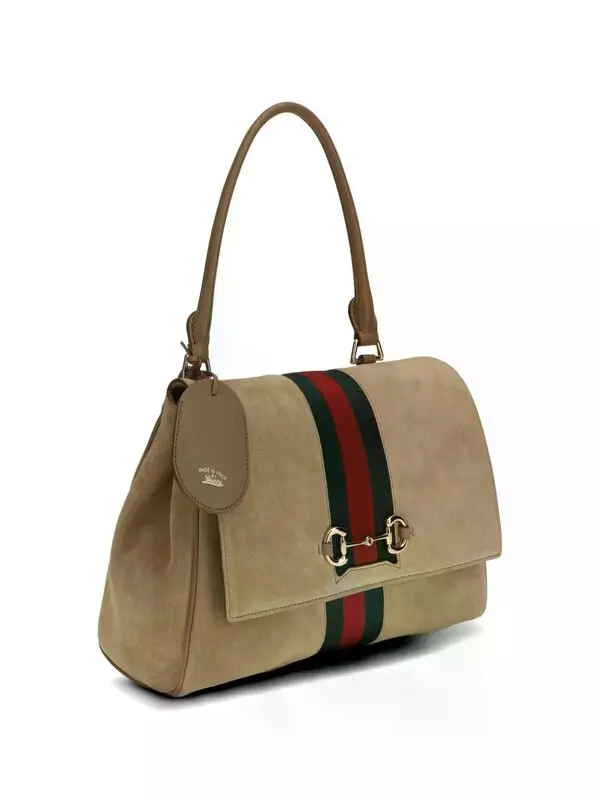 Gucci Medium Horsebit Suede Tote Bag