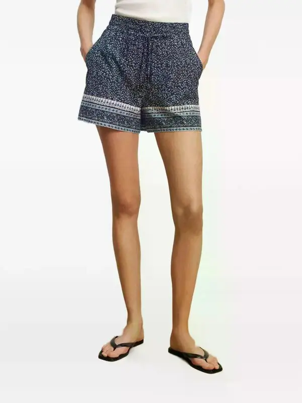 Veronica Beard Vivaldi Floral Print Drawstring Shorts