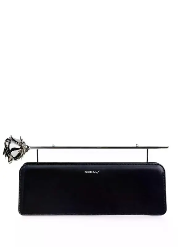 SEEN USERS Rose 11 Floral-detail Clutch Bag - Black