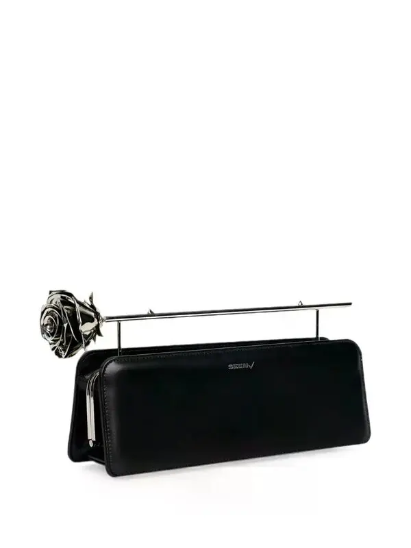 SEEN USERS Rose 11 Floral-detail Clutch Bag - Black