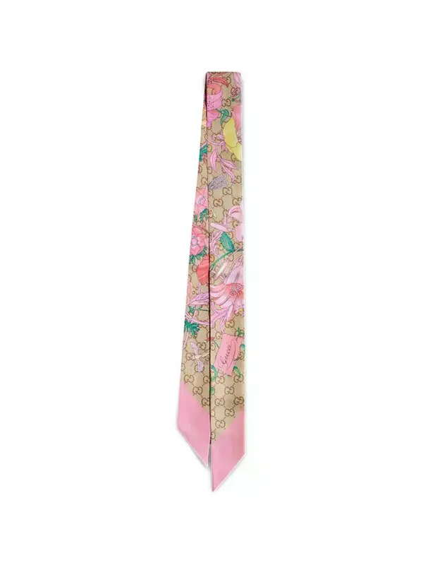 Gucci Flora Gg Supreme Scarf - Neutrals