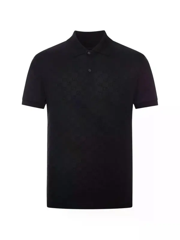 Gucci Gg Monogram Polo Shirt - Black