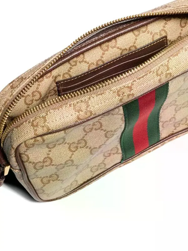 Gucci Gg Supreme Web-stripe Shoulder Bag