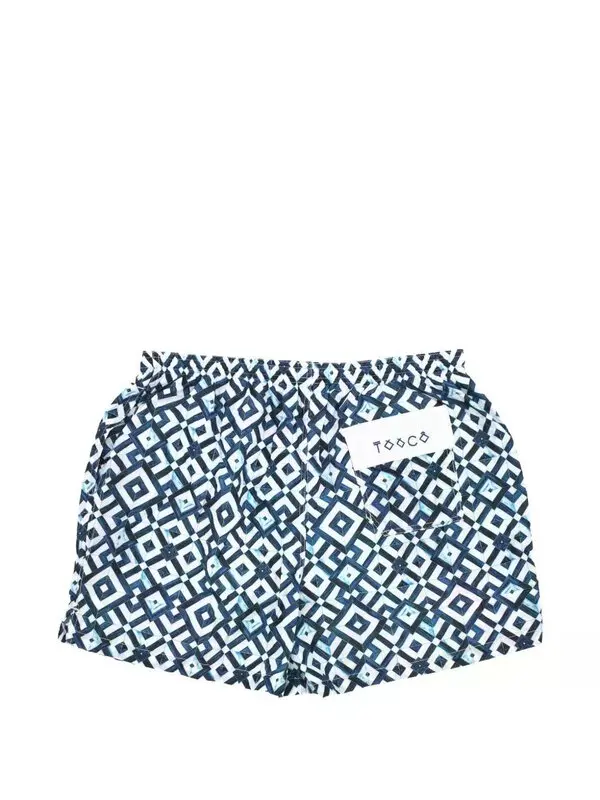 TOOCO Geometric Print Swim Shorts