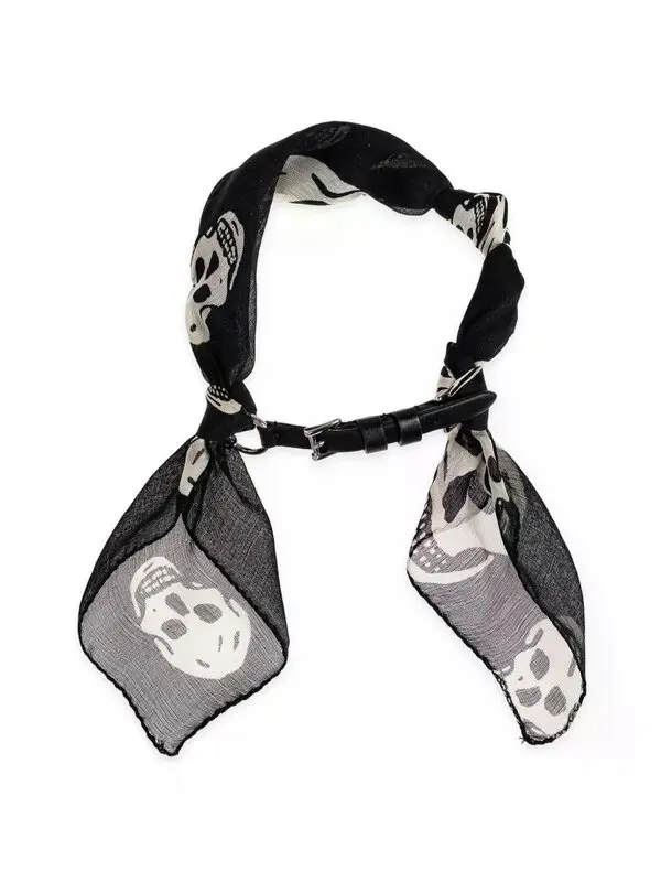 Alexander McQueen Skull Print Silk-wrapped Bracelets