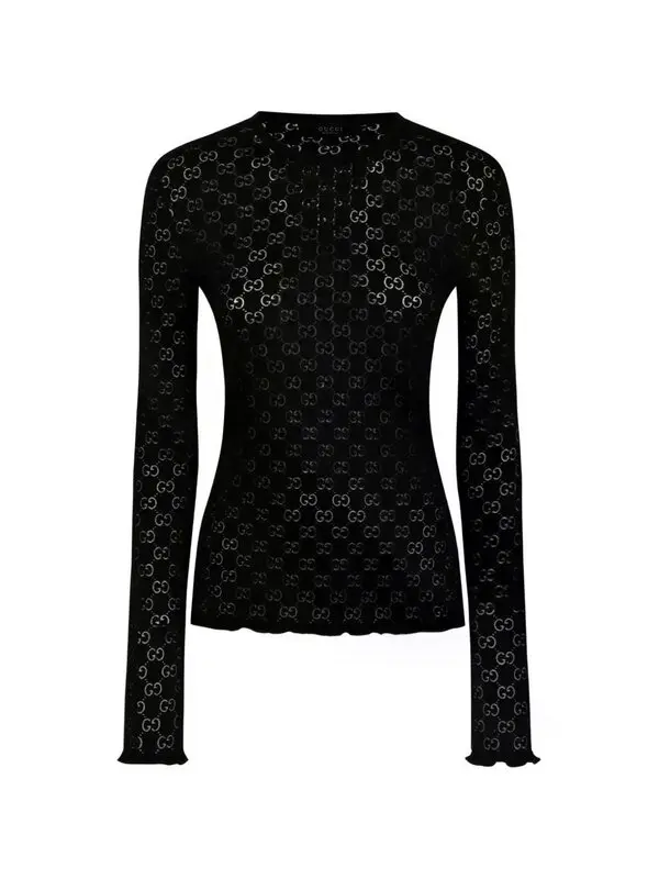 Gucci Gg Devoré Top - Black