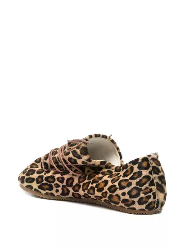 RIEN STUDIO Leopard-print Calf-hair Lace-up Sneakers