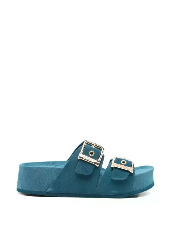 COLORS OF CALIFORNIA Buckle-fastening Platform Sandals - Blue