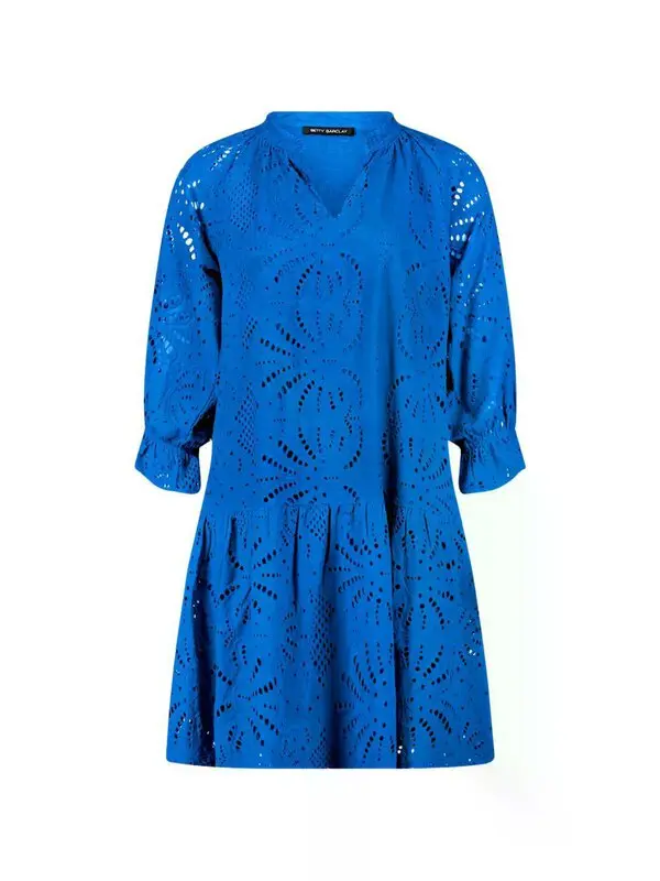 BETTY BARCLAY Broderie Anglaise Tiered Dress - Blue