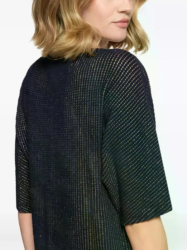 BETTY BARCLAY Open-knit Metallic Thread Sweater