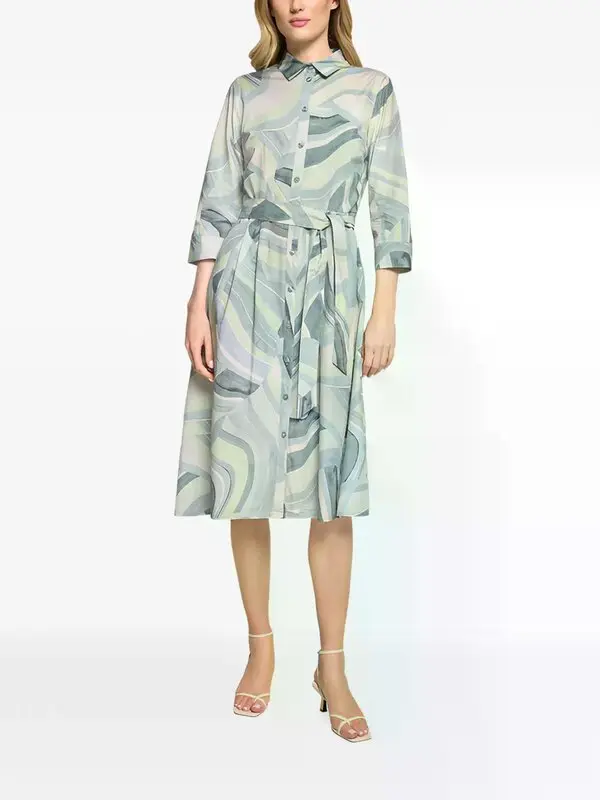 BETTY BARCLAY Abstract Print Belted Dress