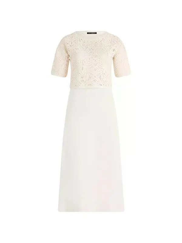 BETTY BARCLAY Lace-overlay Short-sleeve Dress - Neutrals