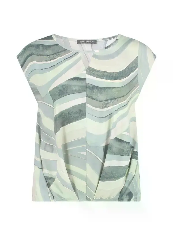 BETTY BARCLAY Abstract Print Gathered Top