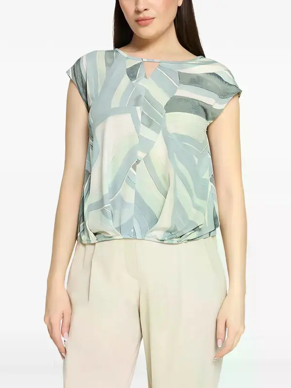 BETTY BARCLAY Abstract Print Gathered Top