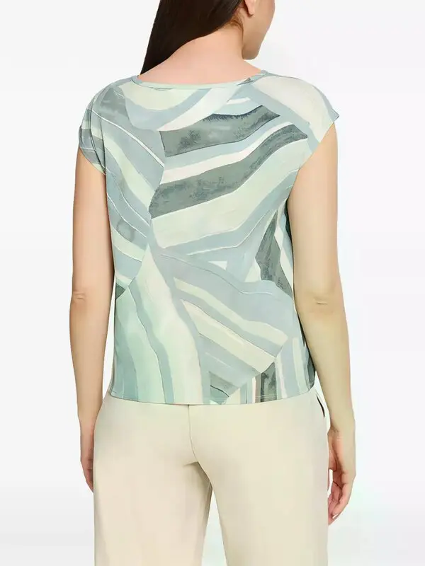 BETTY BARCLAY Abstract Print Gathered Top
